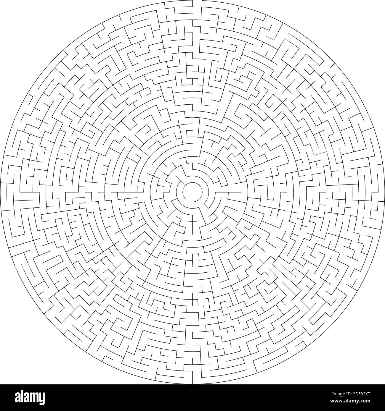 Solvable circle, circular Maze, Labyrinth. Puzzle game. (The Stroke ...
