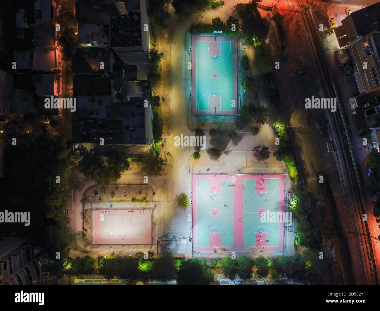 School playground aerial view hi-res stock photography and images - Alamy