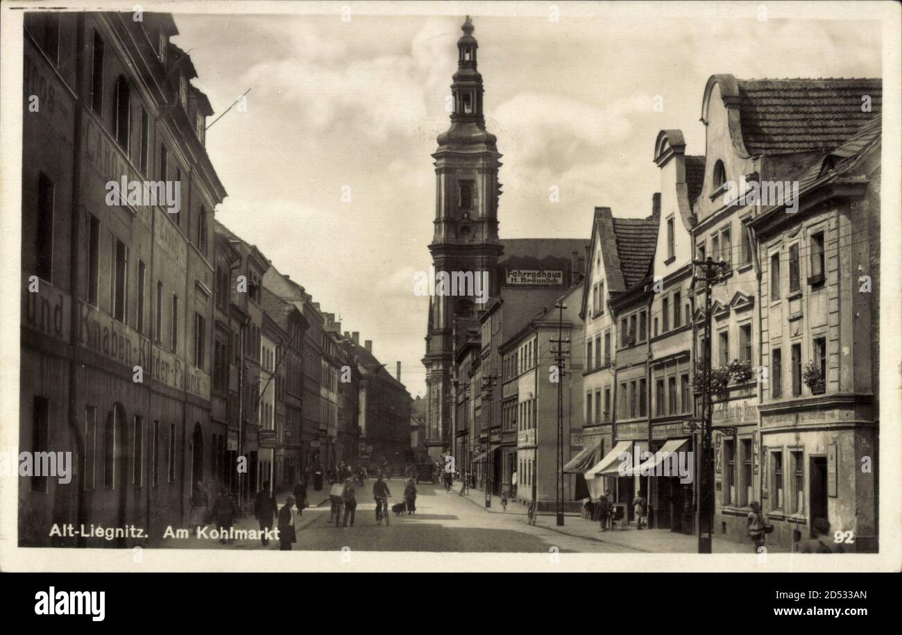 Legnica Liegnitz Schlesien, Altstadt, Am Kohlmarkt, Kirche ...