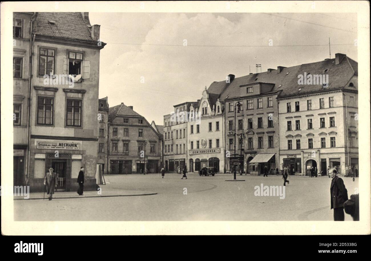 Reichenbach im Eulengebirge Dzierzoniow Schlesien, Straßenpartie ...