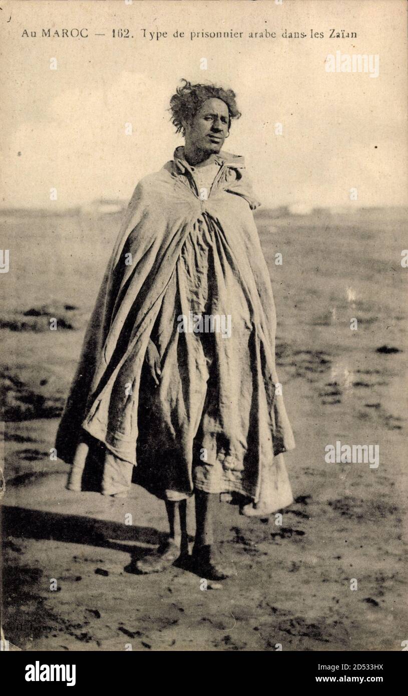 Marokko, Type de prisonnier arabe dans le Zaian, Kriegsgefangener ...