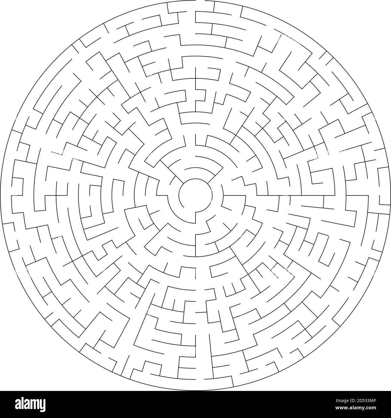 Solvable circle, circular Maze, Labyrinth. Puzzle game. (The Stroke ...
