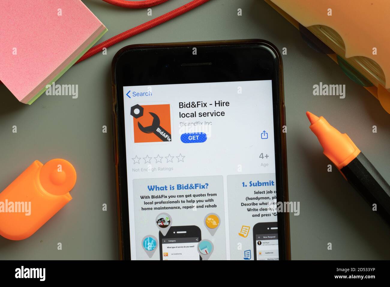 New York, USA - 29 September 2020: Bid and Fix BidFix Hire local ...