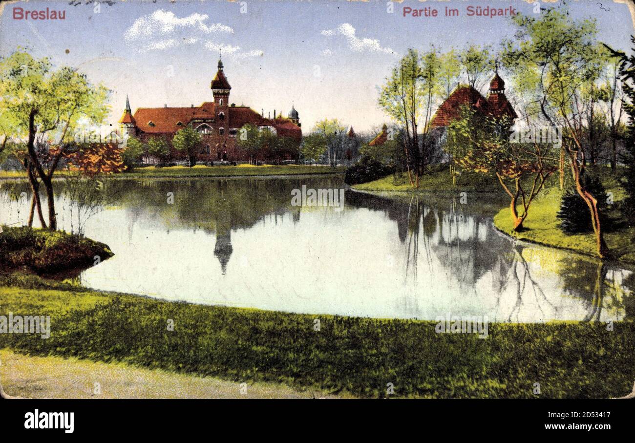 Wroc?aw Breslau Schlesien, Partie im Südpark, Restaurant | usage worldwide Stock Photo - Alamy