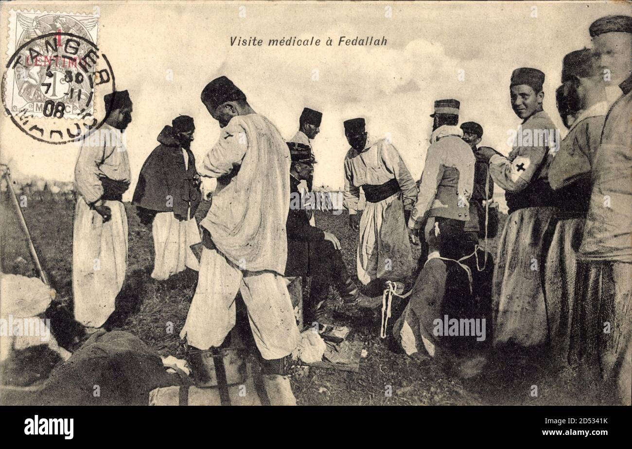Fedallah Marokko, Visite medicale, Soldaten, medizinische Versorgung ...