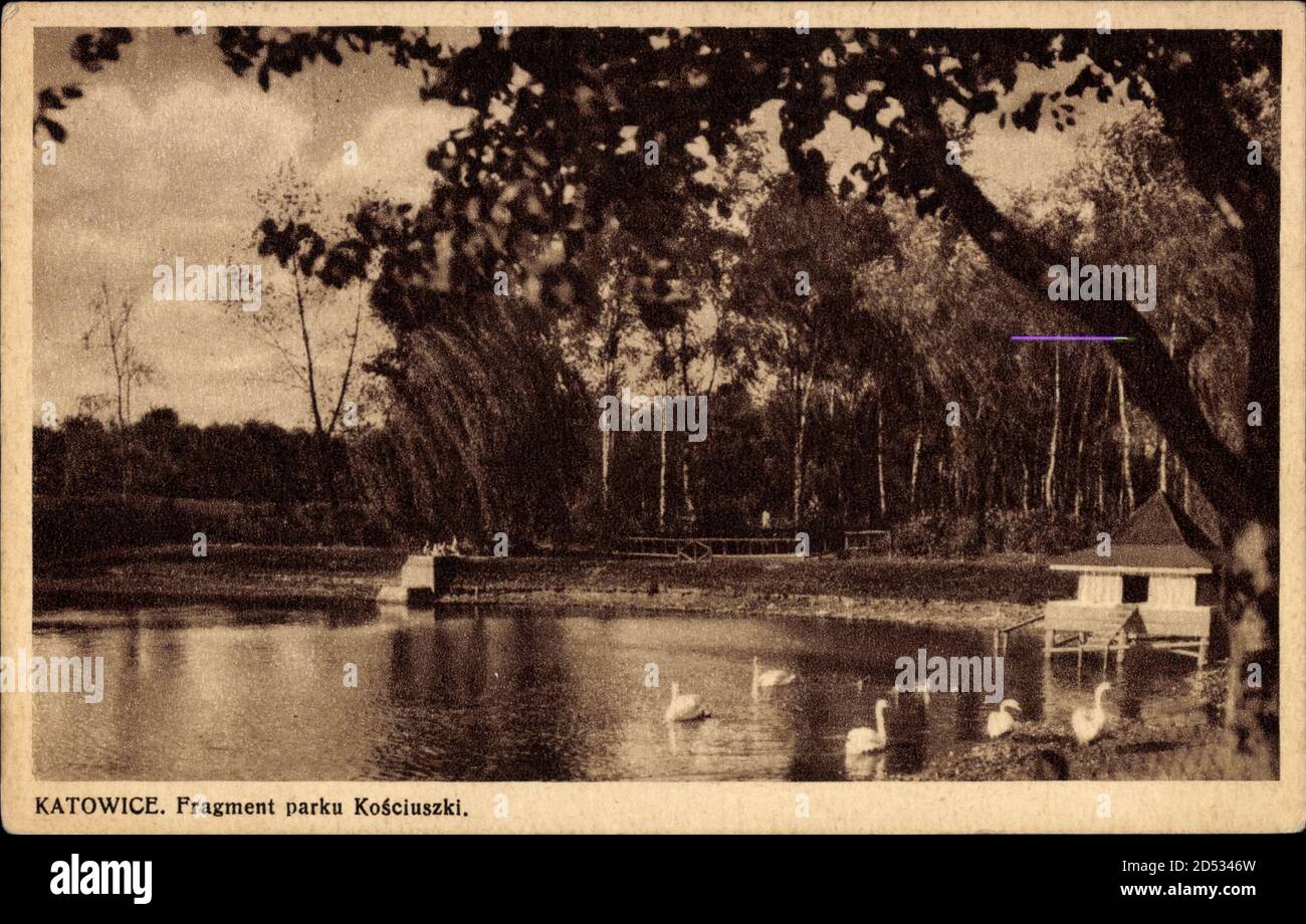 Katowice Kattowitz Schlesien, Fragment parku Kosciuszki | usage ...