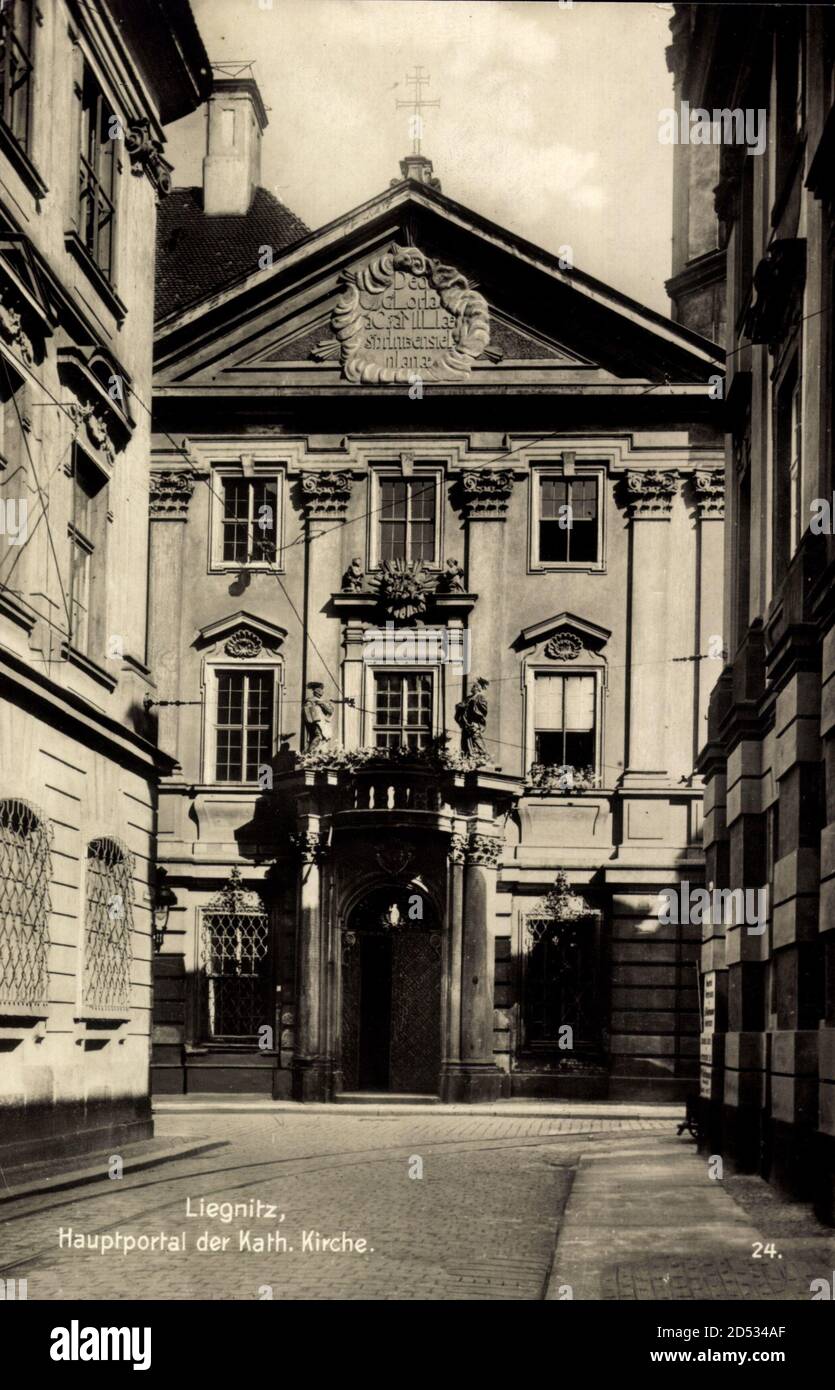Legnica Liegnitz Schlesien, Hauptportal der Kath. Kirche | usage ...