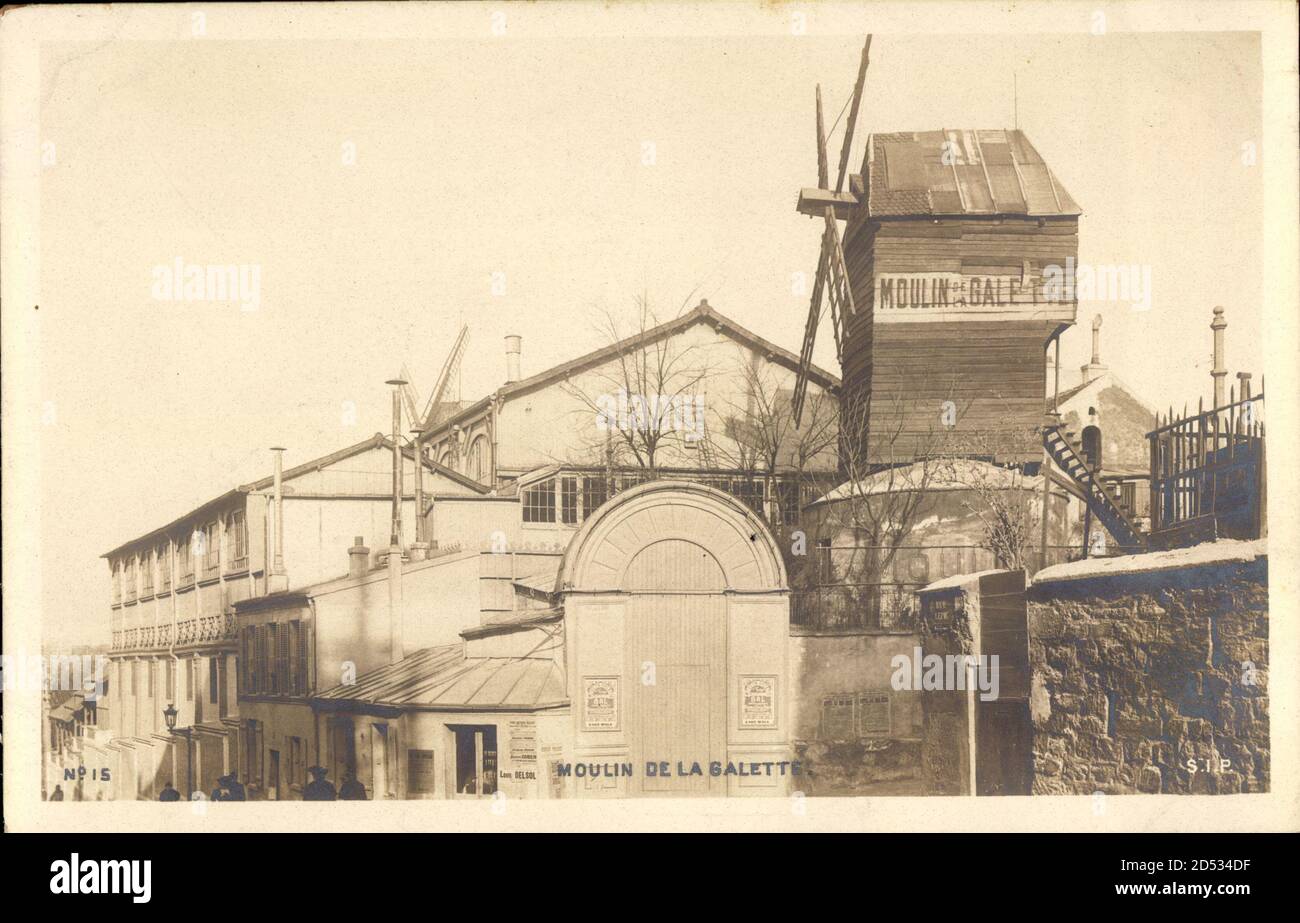 Frankreich, Moulin de la Galette, Hölzerne Windmühle | usage worldwide ...