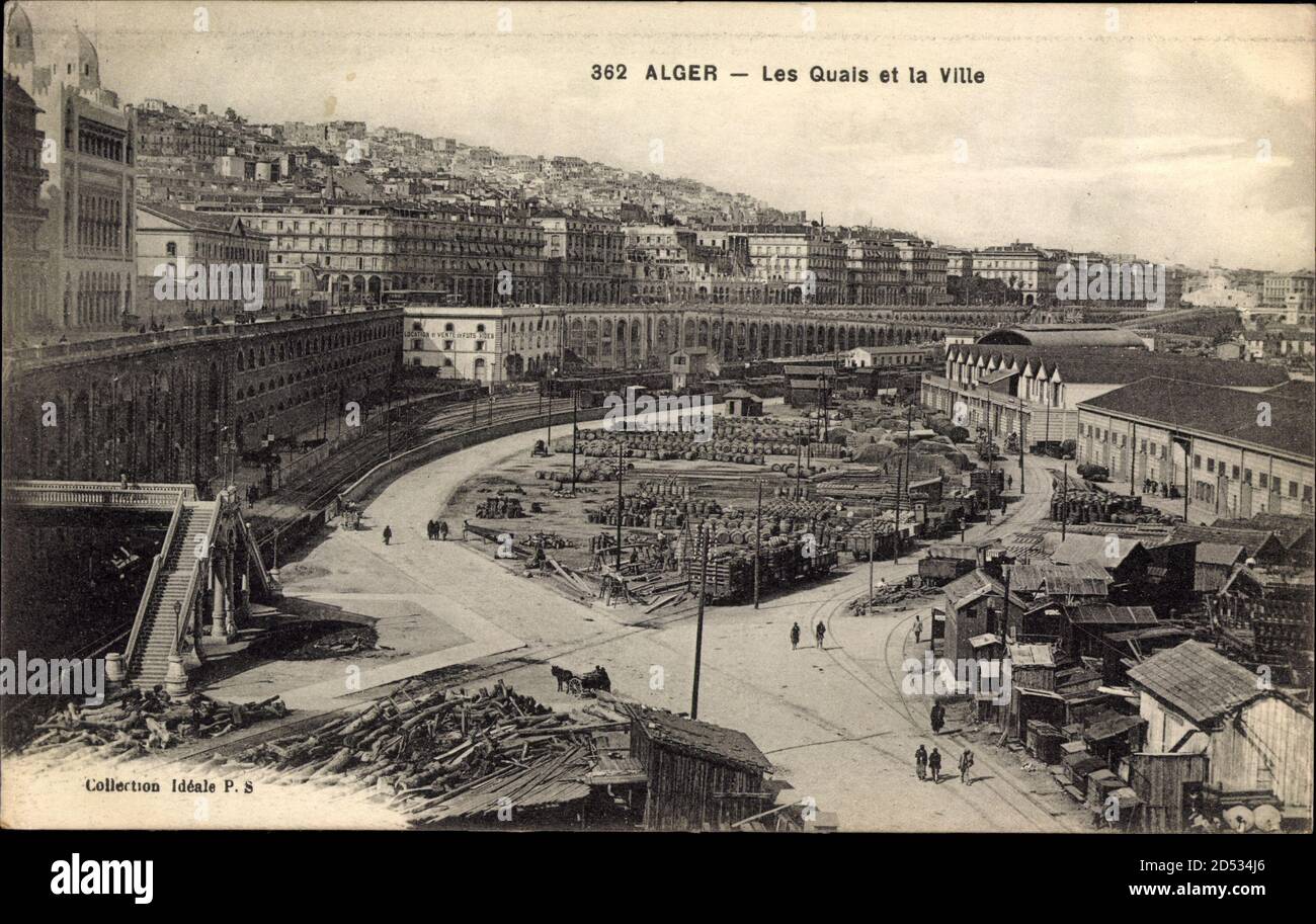 Algier Alger Algerien, Les Quais et la Ville, Blick in den Hafen und auf Ort | usage worldwide ...