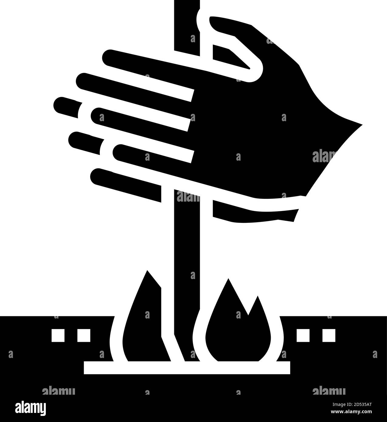 making fire by friction glyph icon vector illustration Stock Vector ...