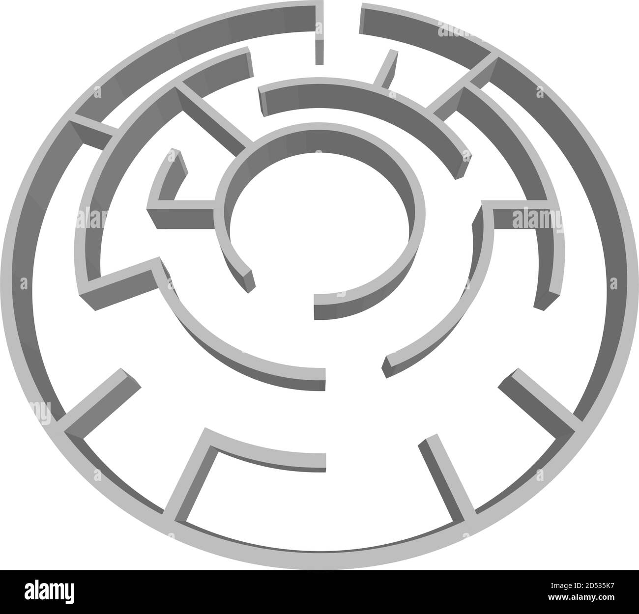 Solvable 3d Maze Labyrinth Puzzle Game Vector Illustration Stock