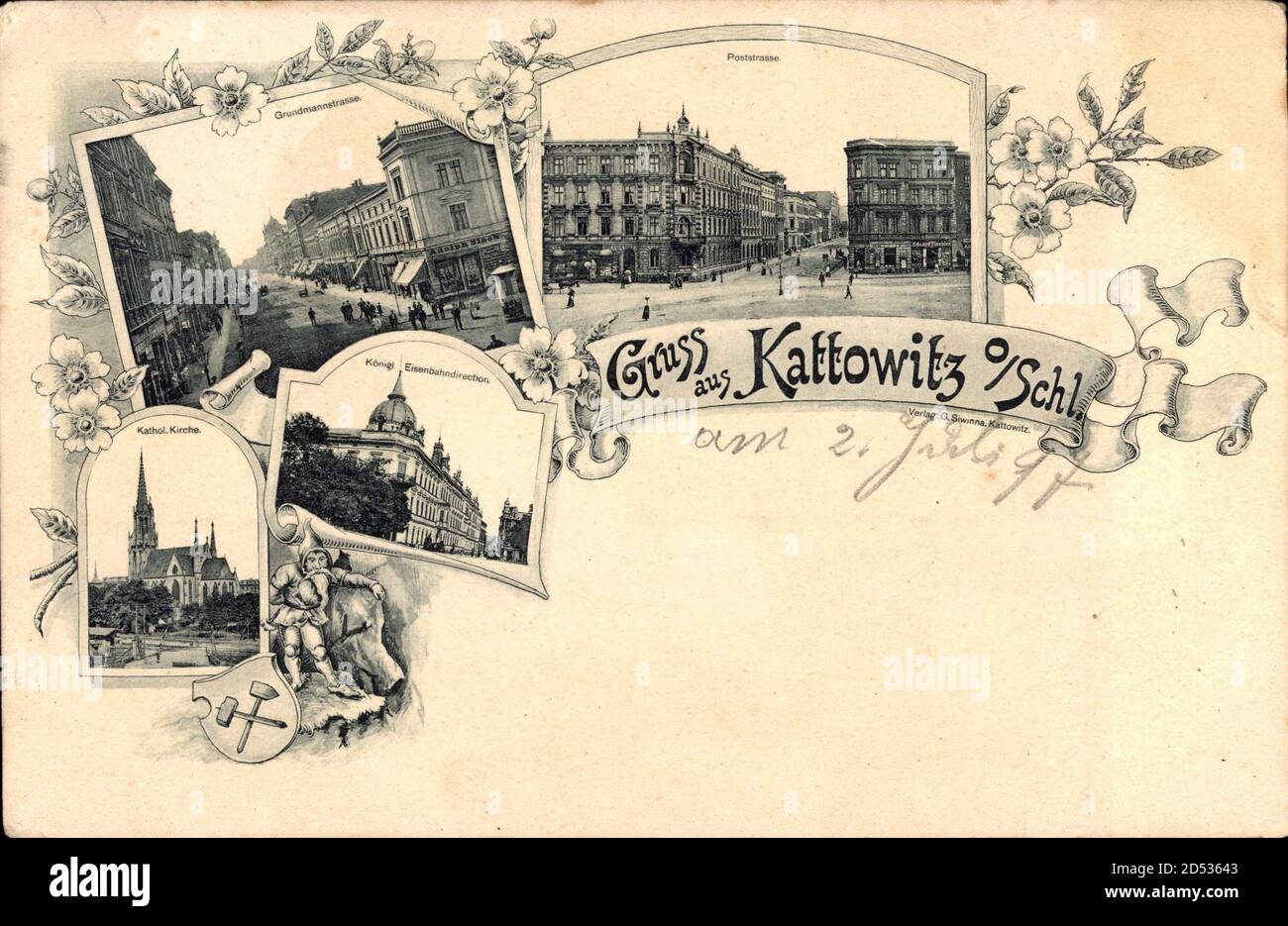 Katowice Kattowitz Schlesien, Poststraße, Eisenbahndirektion ...