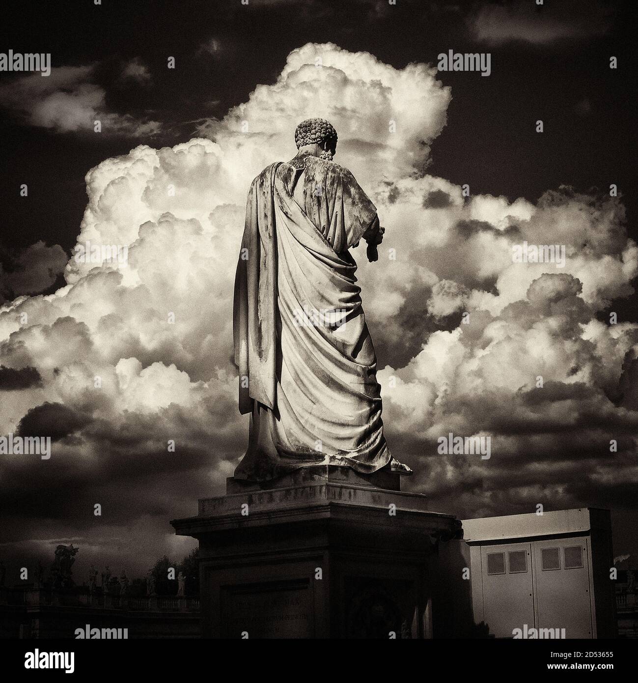 Rear View of Roman Statue with Clouds in Background, Vatican City, Rome ...