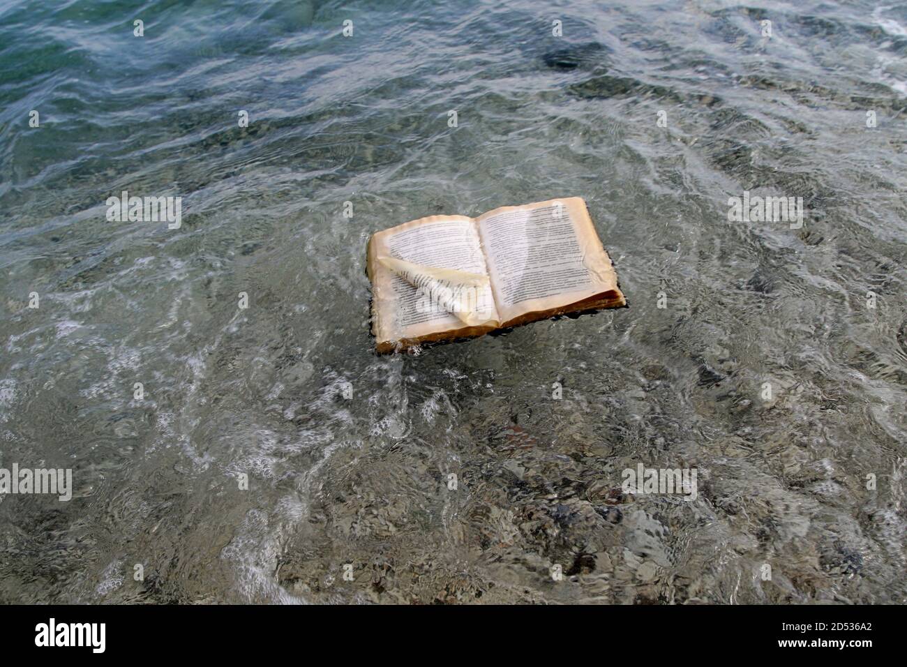 open book floating on water Stock Photo - Alamy