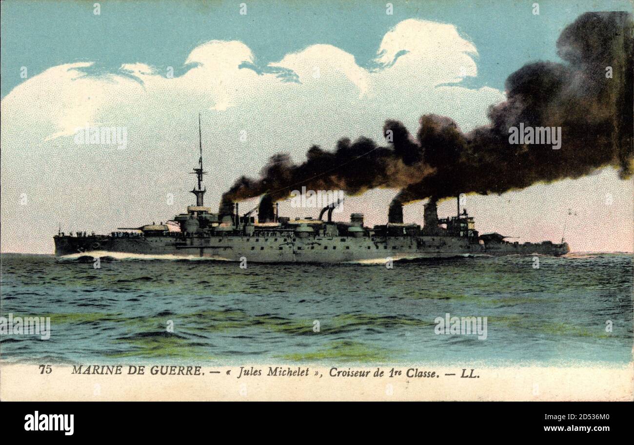 Französisches Kriegsschiff, Marine Militaire, Jules Michelet, Croiseur ...