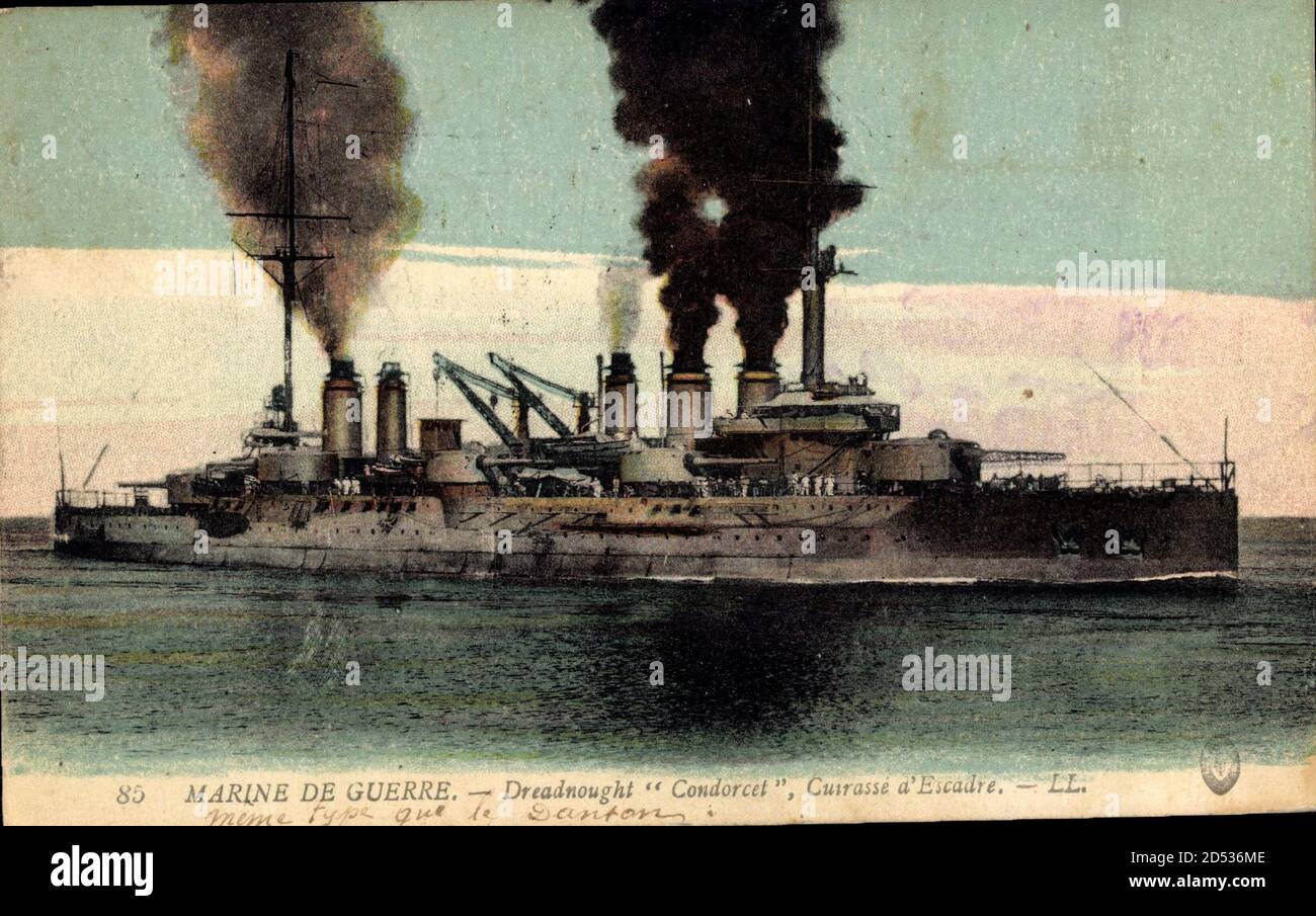 Französisches Kriegsschiff, Dreadnought Condorcet, Cuirassé d'Escadre ...