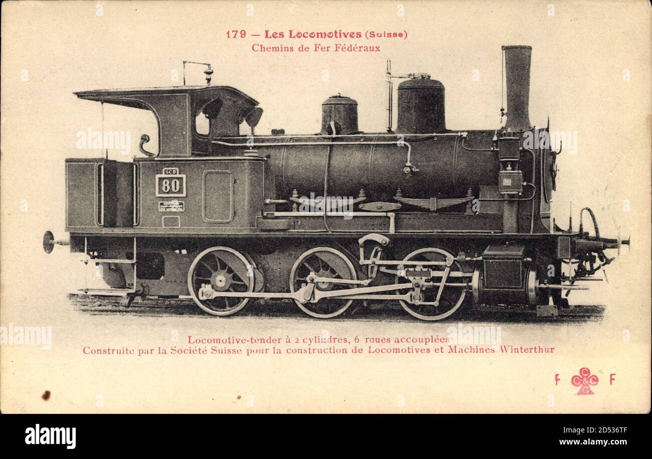 Les Locomotives de la Suisse, Chemins der Fer Fédéraux, No 80 ...