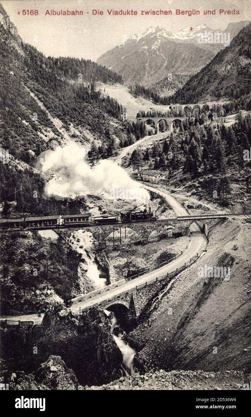 Albulabahn, Die Viadukte zwischen Bergün und Preda, Eisenbahn | usage ...