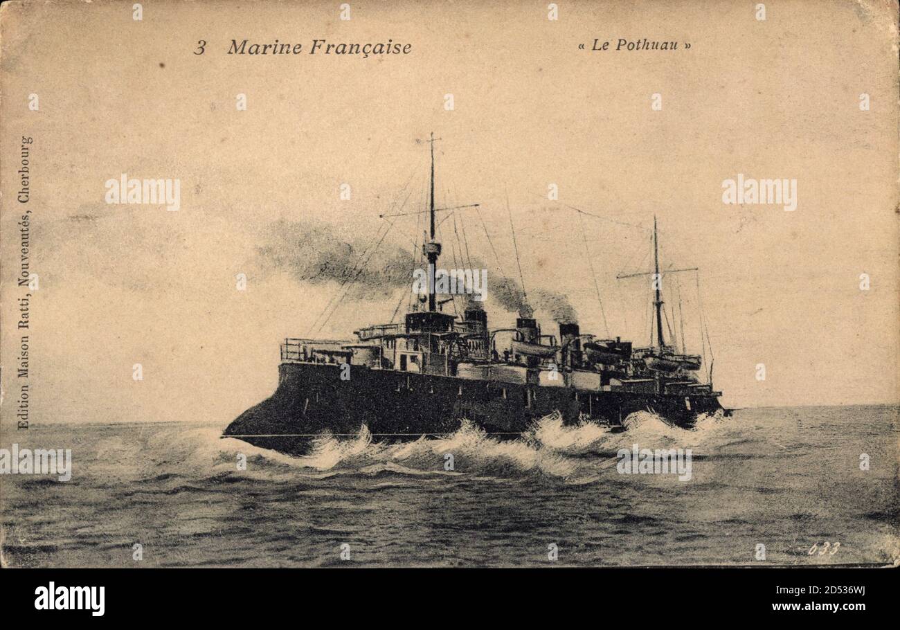 Französisches Kriegsschiff, Marine Militaire, Cuirassé, Le Pothuau ...