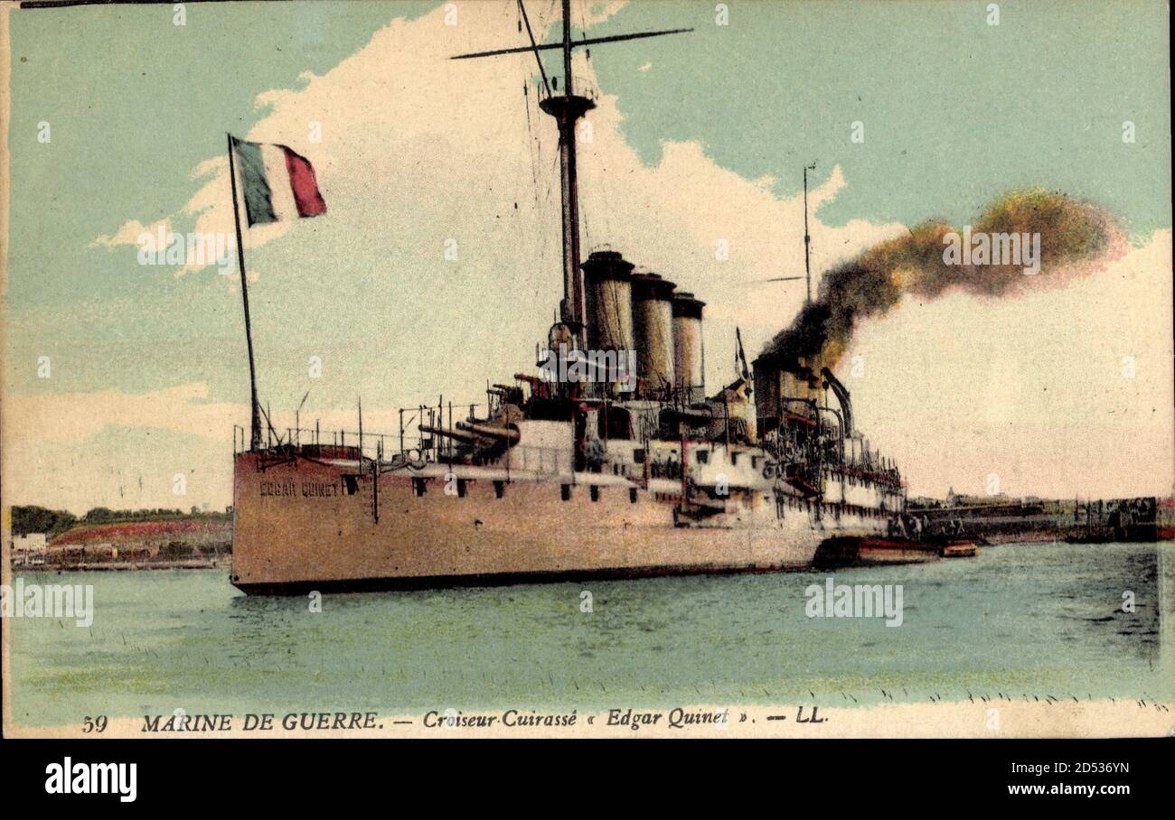 Französisches Kriegsschiff, Marine Militaire, Croiseur Cuirassé, Edgar ...