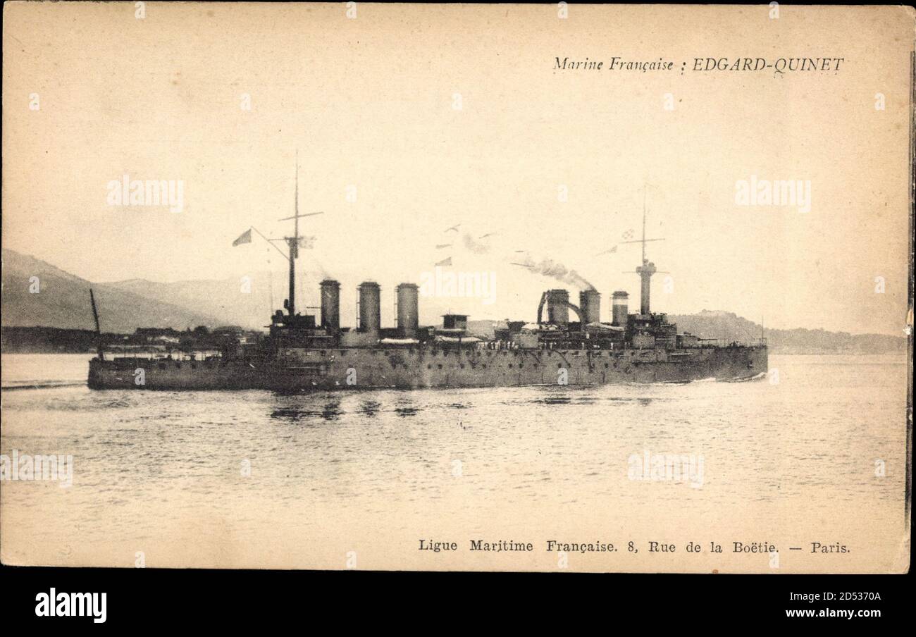 Französisches Kriegsschiff, Marine Militaire, Edgard Quinet, Cuirassé ...