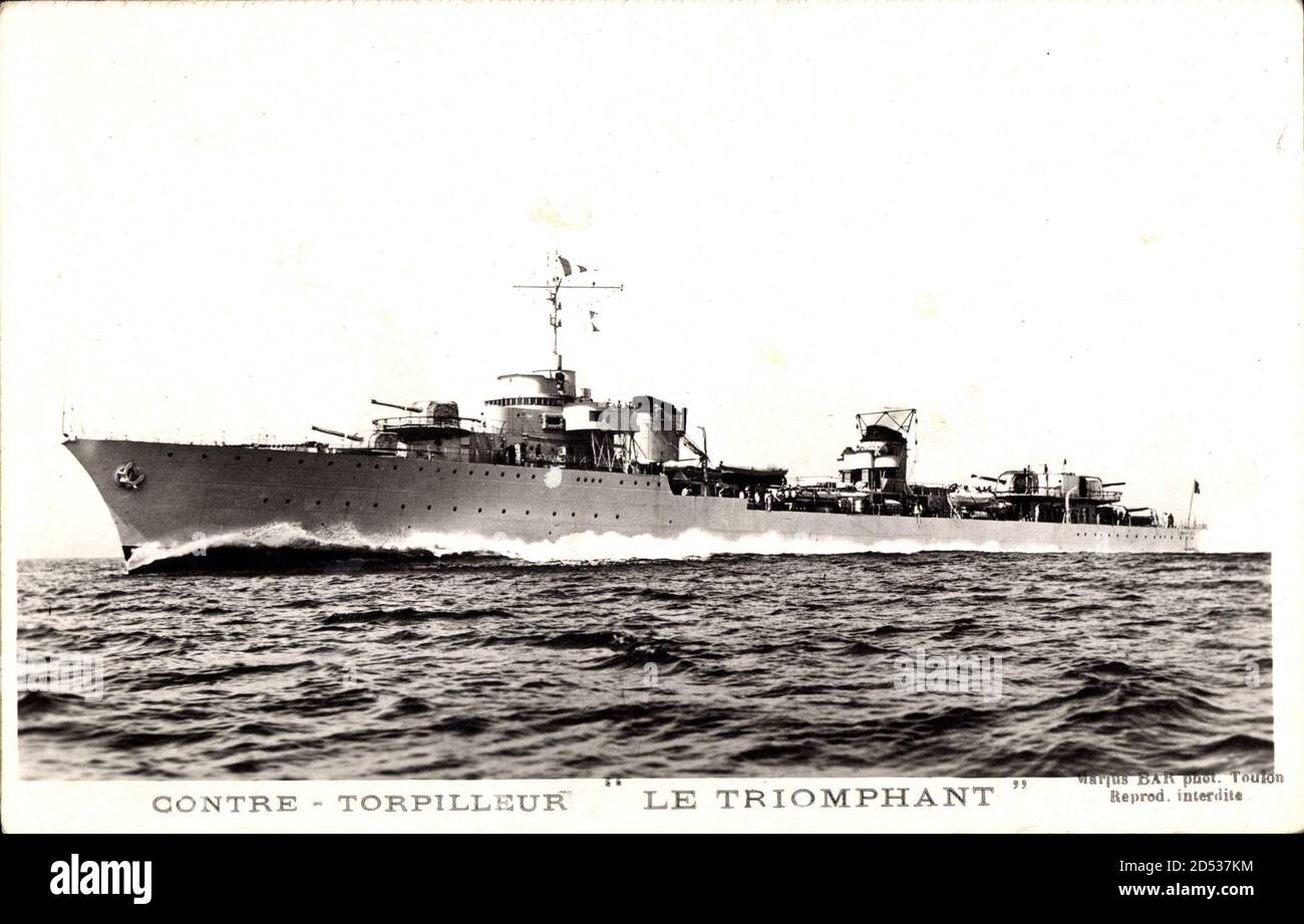 Französisches Kriegsschiff, Contre Torpilleur, Le Triomphant | usage ...