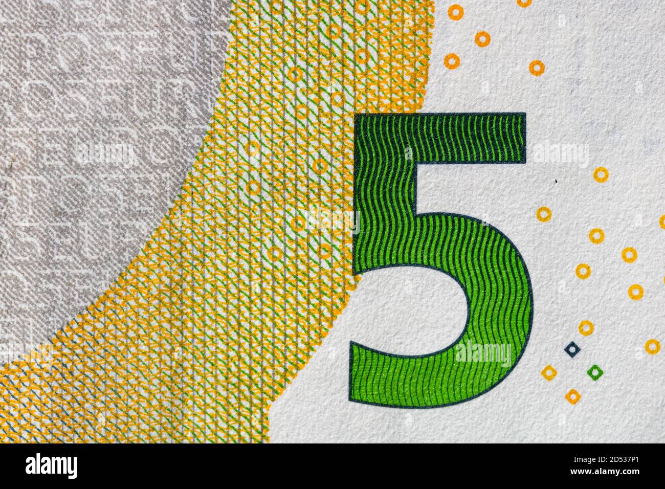 Selective focus on detail of euro banknotes. Close up macro detail of ...