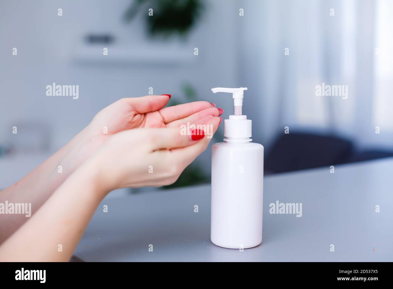 anti bacterial agent bottle for hand washing Stock Photo - Alamy