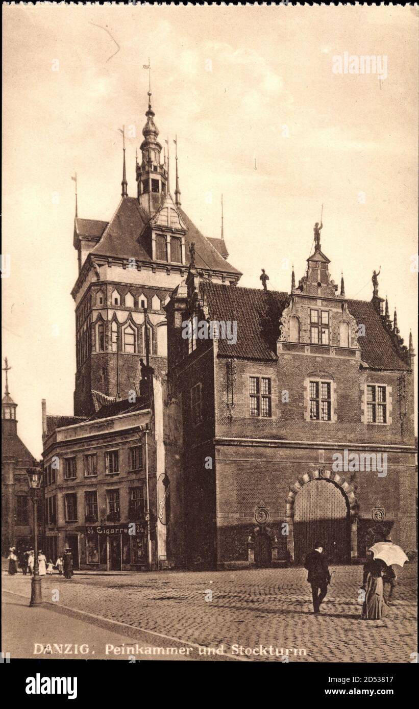 Gda?sk Danzig, Peinkammer und Stockturm, Passanten | usage worldwide ...