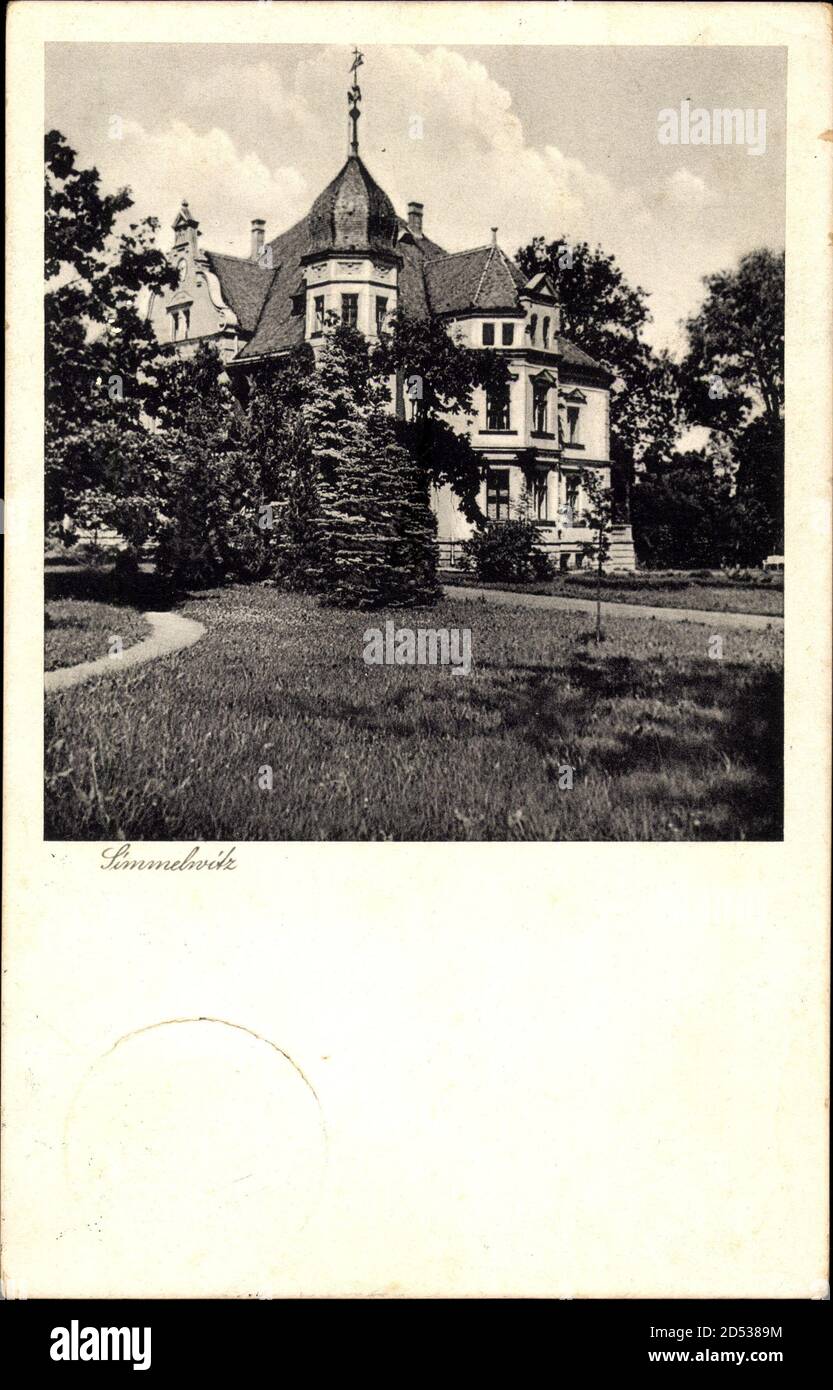 Ziemie?owice Simmelwitz Schlesien, Parkanlage mit Blick auf ein Haus ...