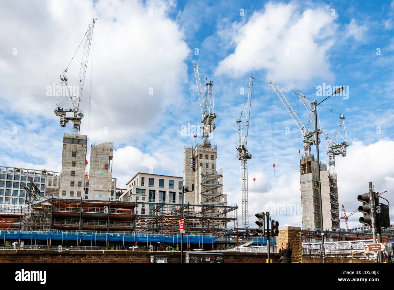 New buildings being erected in the ongoing King's Cross redevelopment ...