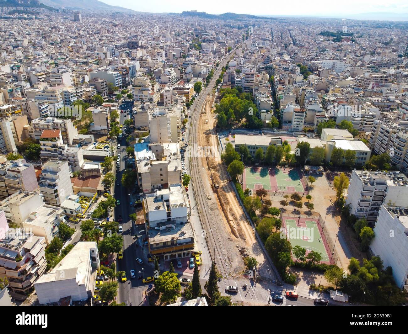 Aerial view of basketball courts in Sepolia, Athens Stock Photo - Alamy