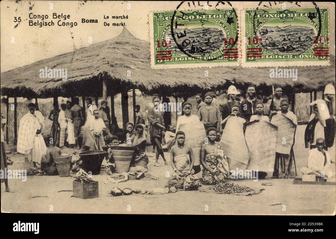 Boma Demokratische Republik Kongo Zaire, Le marche, Marktplatz ...