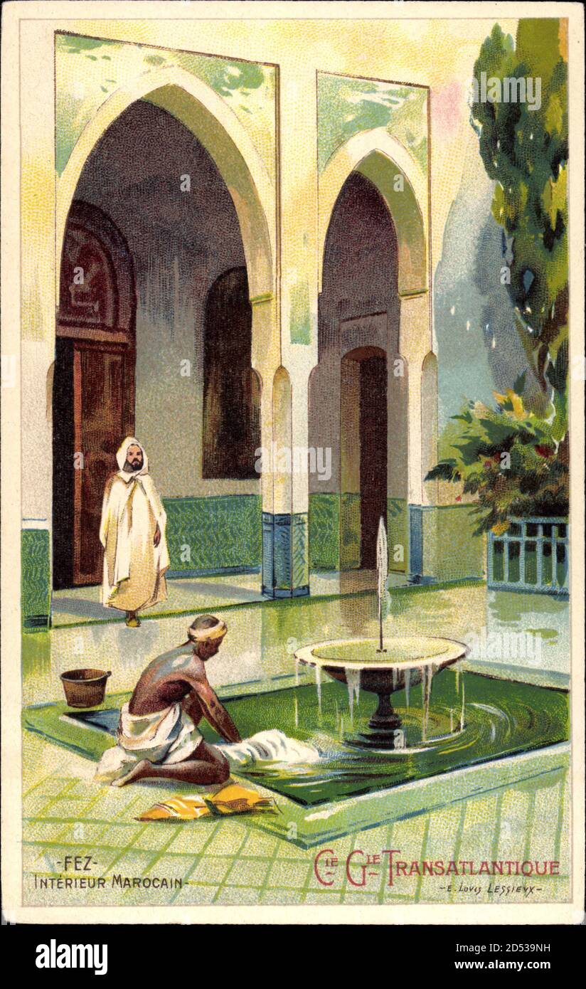 Fès Fez Marokko, Intérieur Marocain, CGT French Line | usage worldwide ...