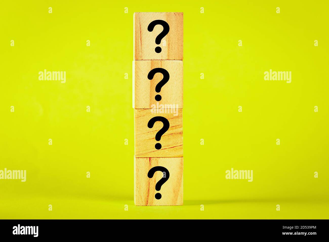 ? Questions Mark word in wooden cube block Stock Photo - Alamy