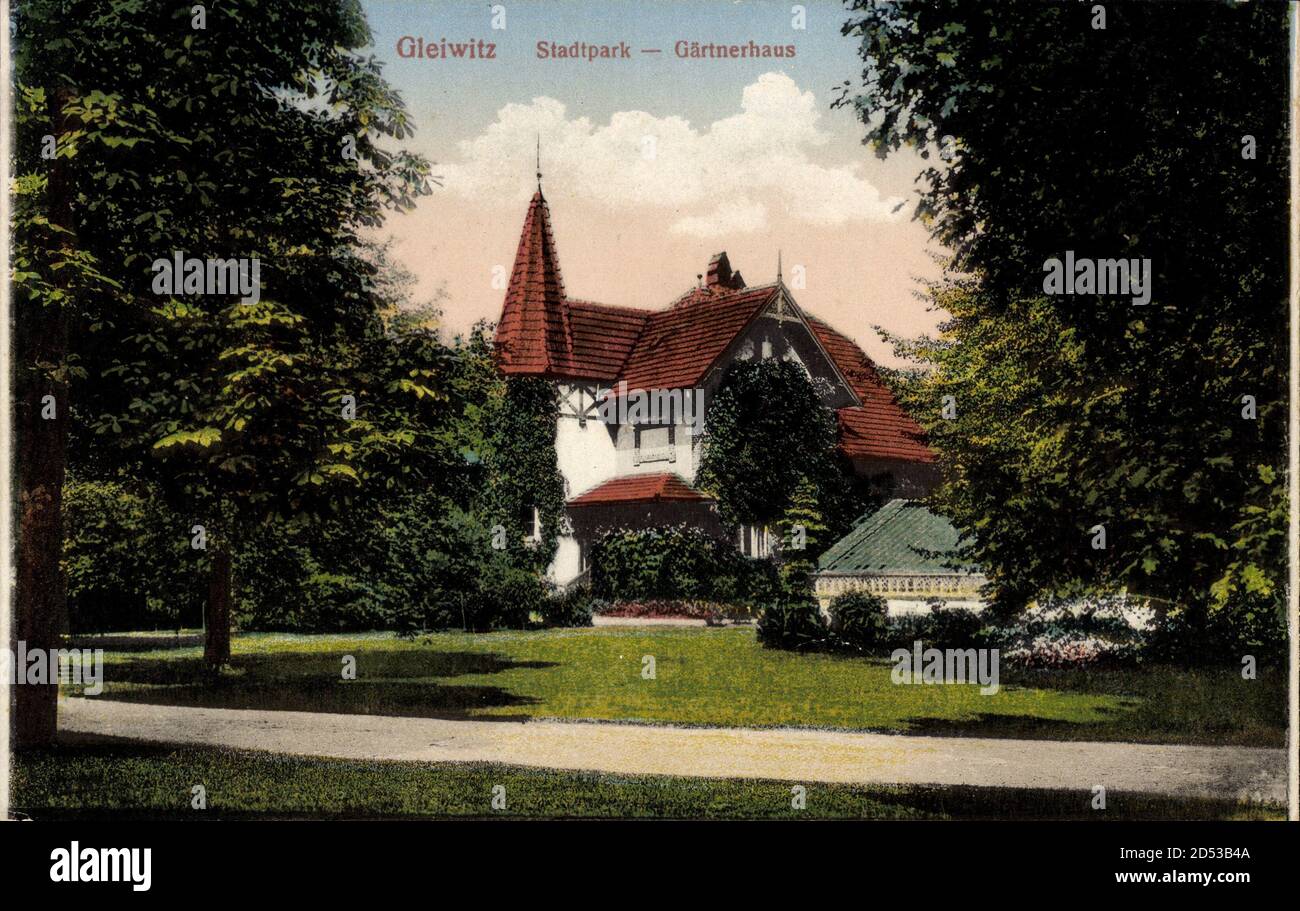 Gliwice Gleiwitz Schlesien, Stadtpark, Gärtnerhaus | usage worldwide ...