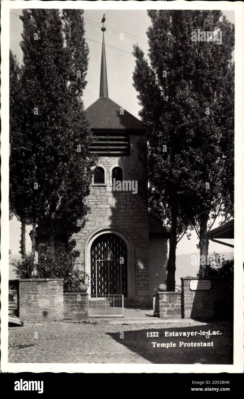 Estavayer Kanton Freiburg, Temple Protestant, protestantische Kirche ...