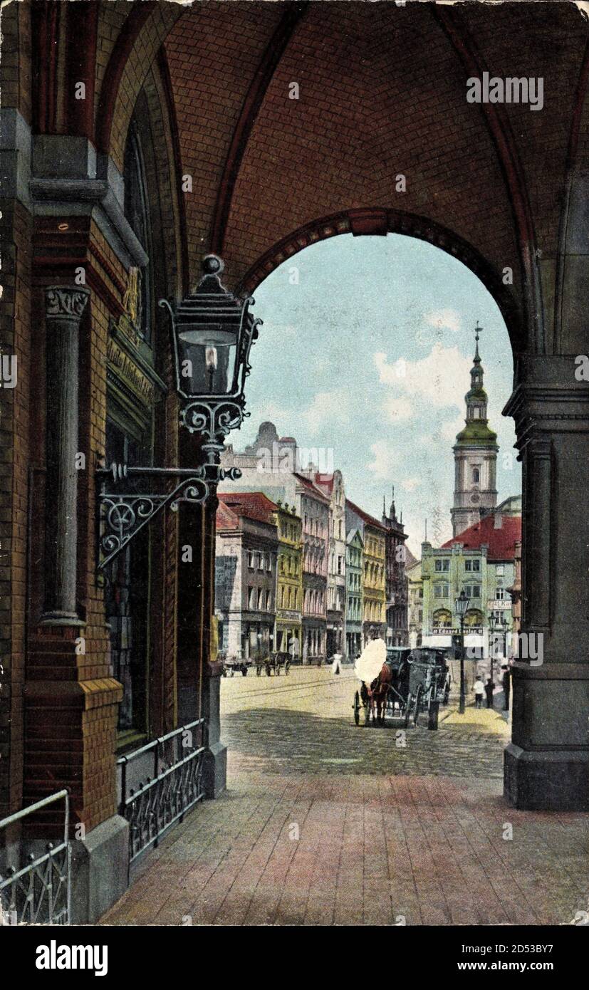 Legnica Liegnitz Schlesien, Peter Paul Passage und Blick nach dem Ring ...