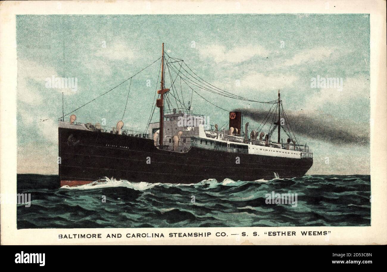 Steamer SS Esther Weems, Baltimore and Carolina Steamship Co., Weems ...