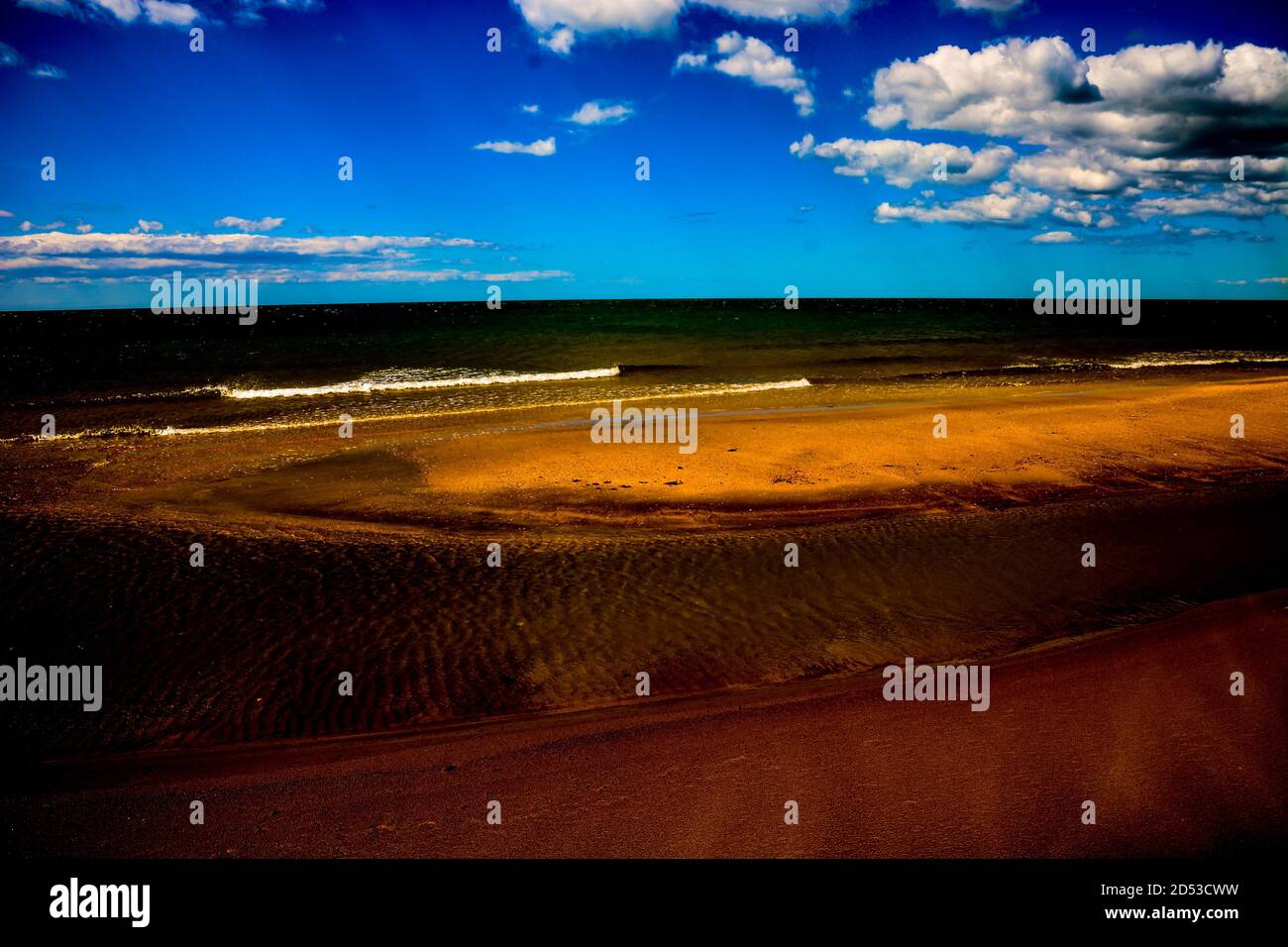 Empty mediterranean sand beach in south france Stock Photo - Alamy