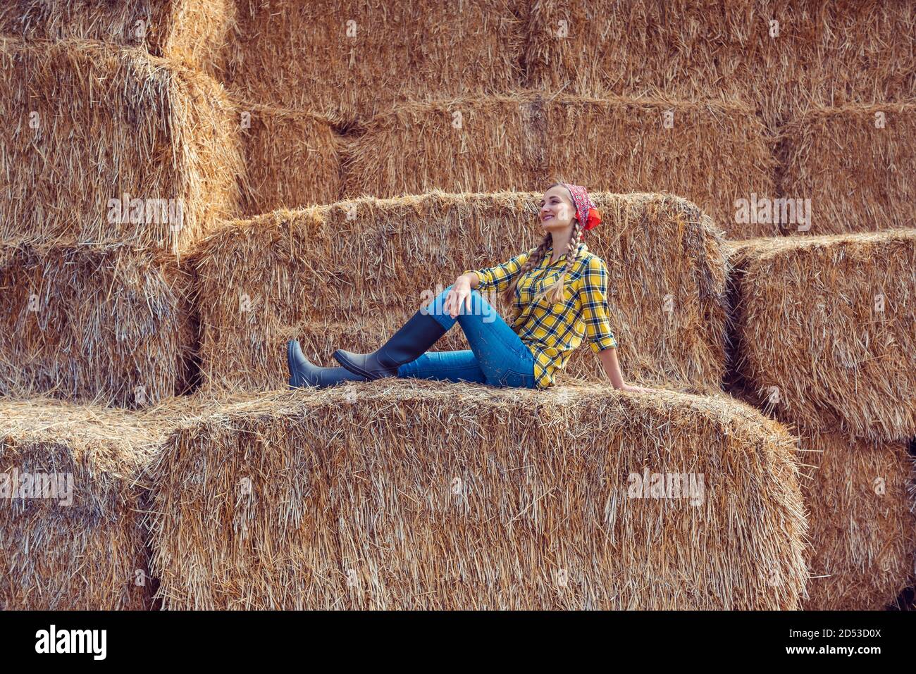 Farmer on farm break hi-res stock photography and images - Alamy