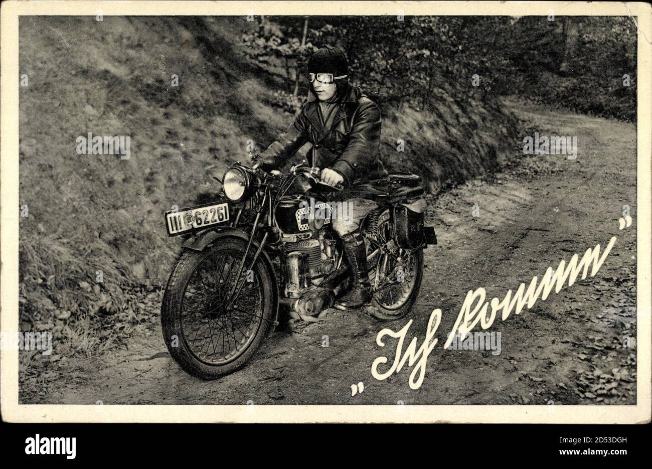 Ich komme, Motorradfahrer, III 62261, Straßenkurve | usage worldwide ...