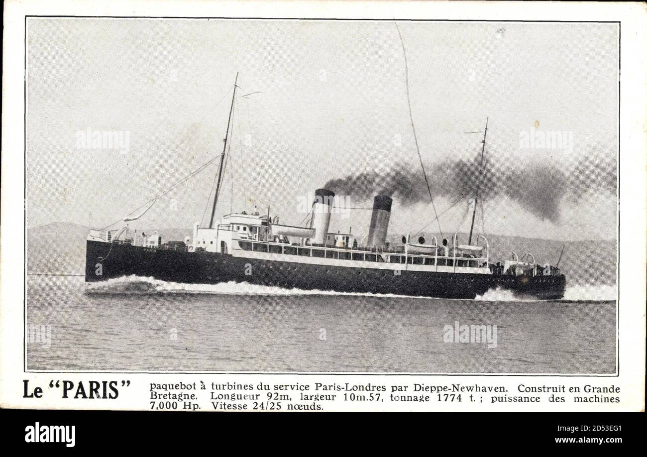 Paquebot Le Paris, Dampfschiff auf See, CGT, French Line | usage ...