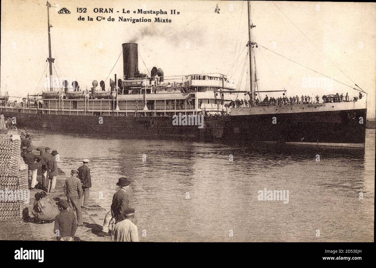 Oran, Paquebot Mustapha II, Dampfer im Hafen, Cie de Navigation Mixte ...