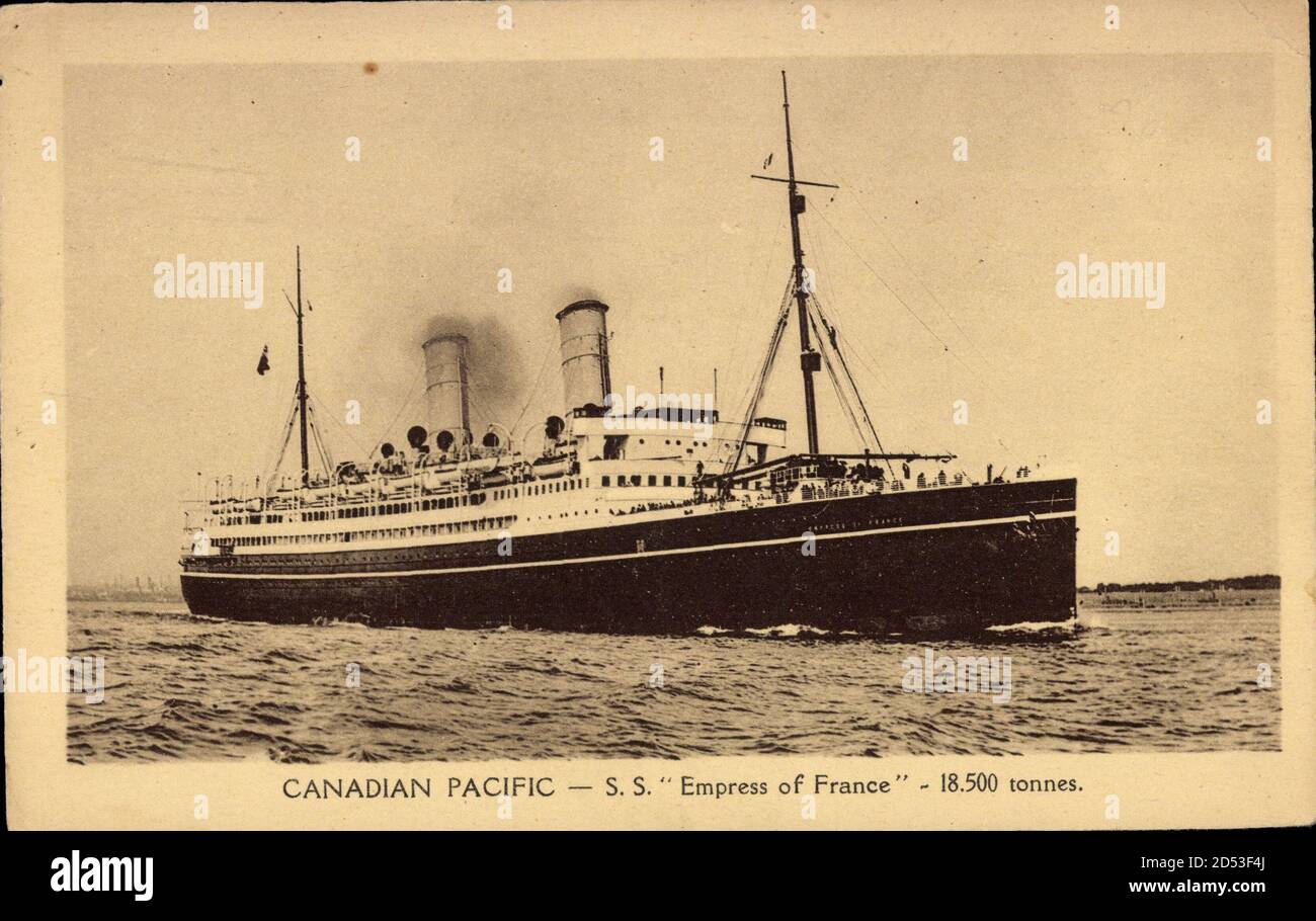 Steamer SS Empress of France, Canadian Pacific Ships, CPS | usage ...