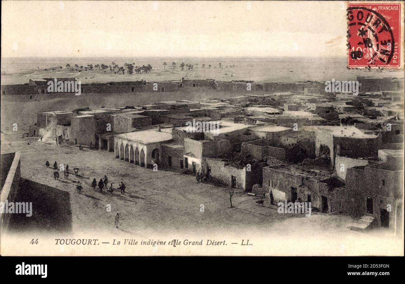 Touggourt Algerien, La Ville indigene et le Grand Desert, Häuser ...