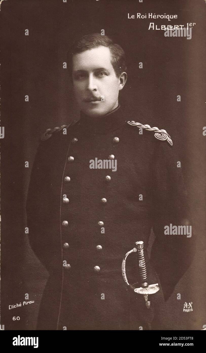 König Albert I. von Belgien, Standportrait, Säbel | usage worldwide ...