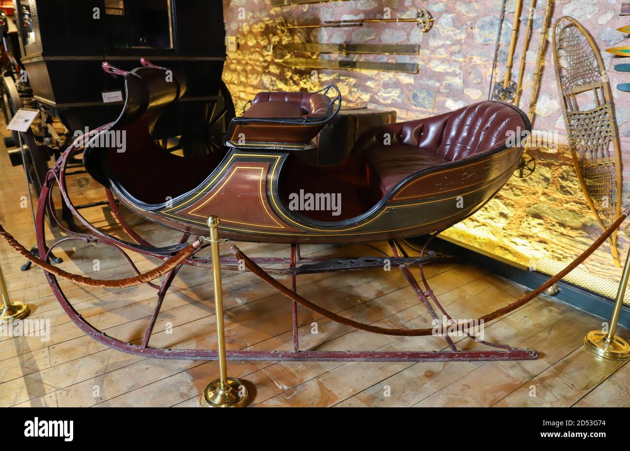 ISTANBUL, TURKEY - SEPTEMBER 20, 2020: Old sled display in Rahmi M. Koc ...