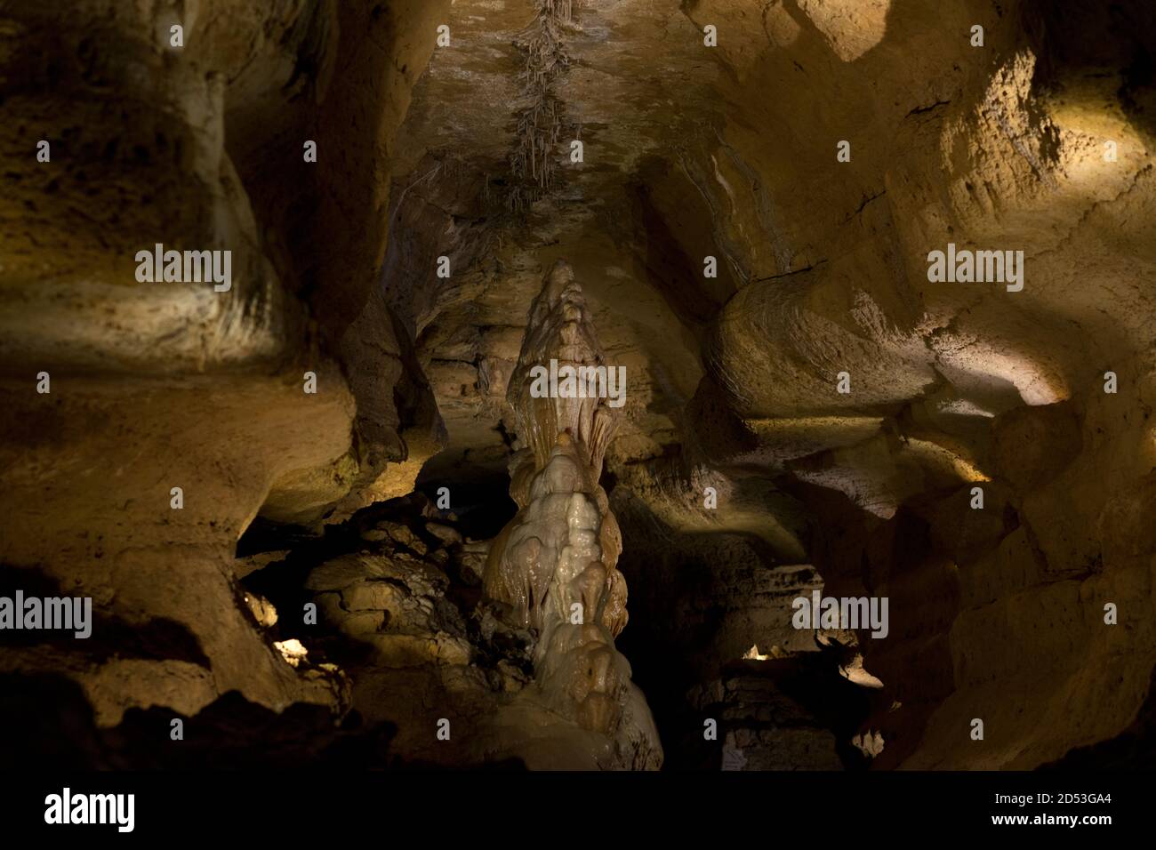Stalactites and stalagmites inside natural limestone cave. Natural ...