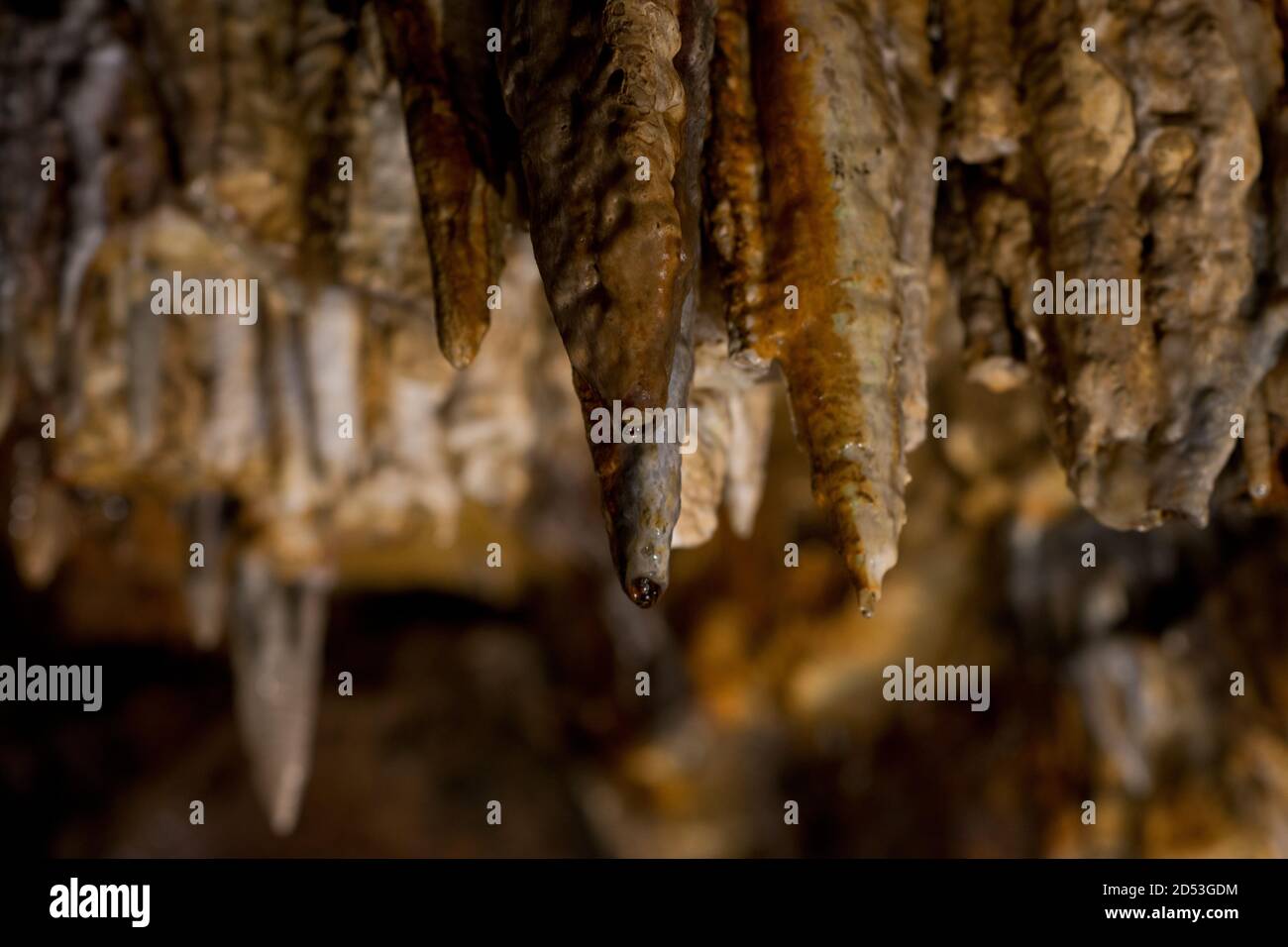 Stalactites and stalagmites inside natural limestone cave. Natural ...